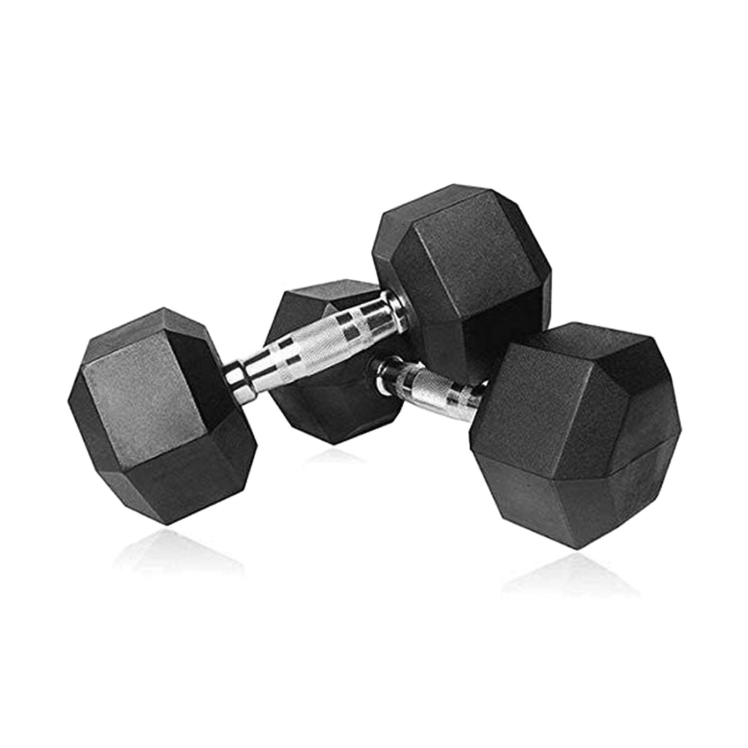 Premium Rubber Hex Dumbbells - Pair of 37.5KG